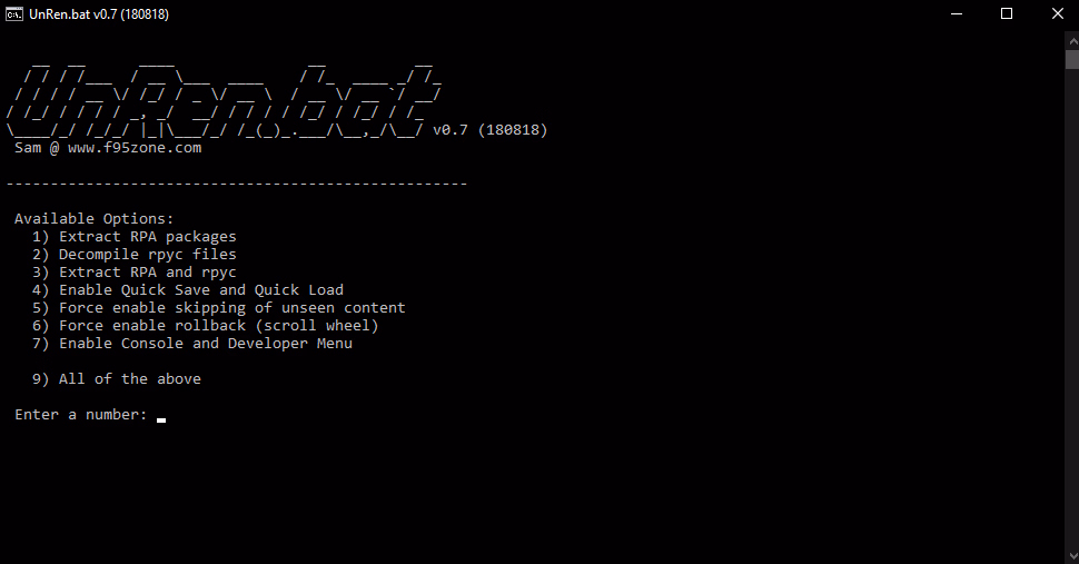 Tool - Ren'Py - UnRen.bat v1.0.11d - RPA Extractor, RPYC Decompiler, Console/Developer Menu ...