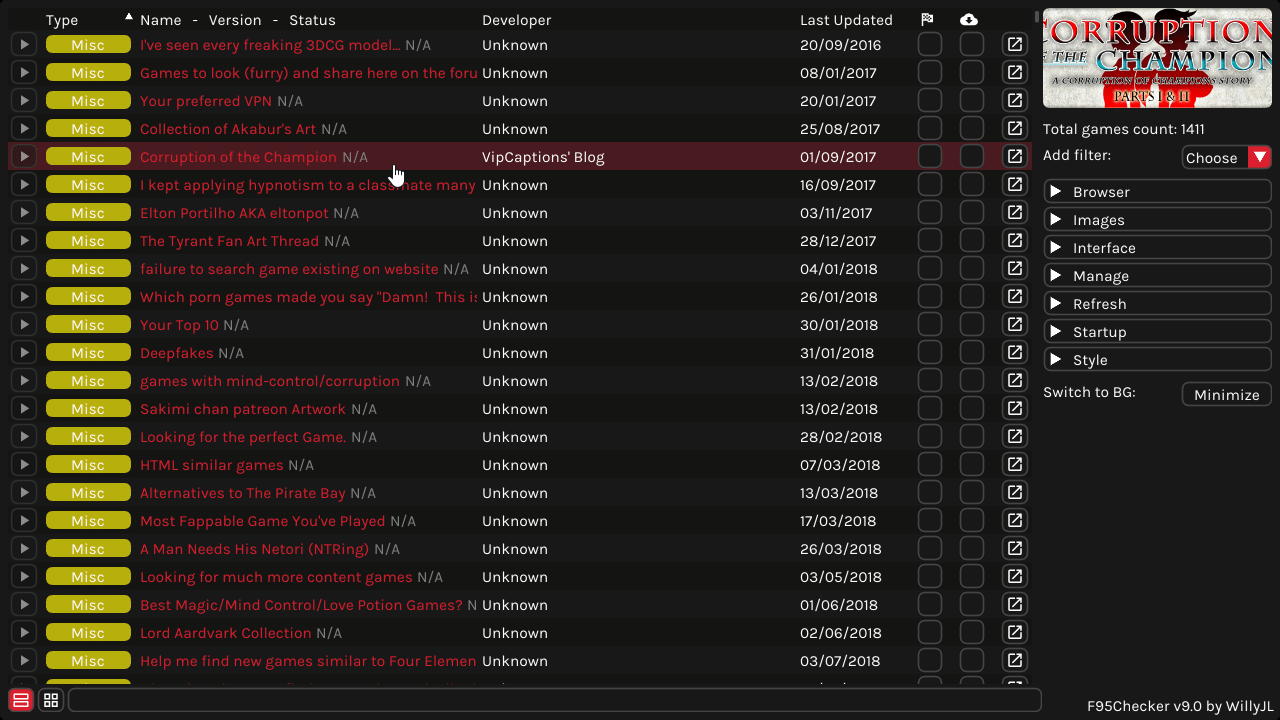 [Tool] - [Others] - F95Checker [WillyJL] | F95zone